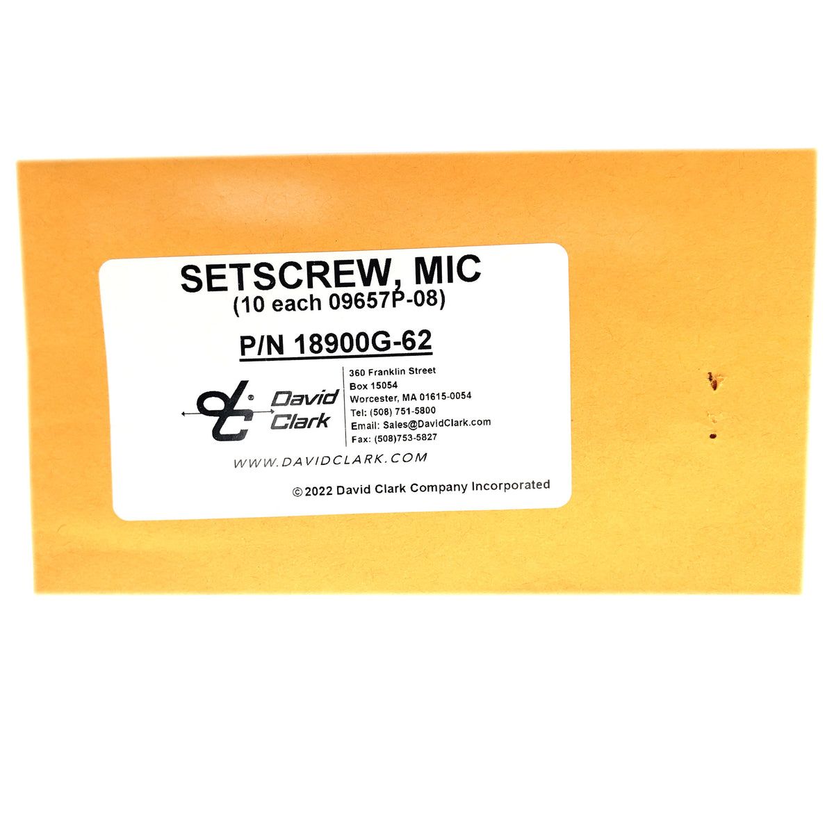 David Clark - Mic Set Screw, 10 /pack, 09657P-08 – Pilots HQ LLC.