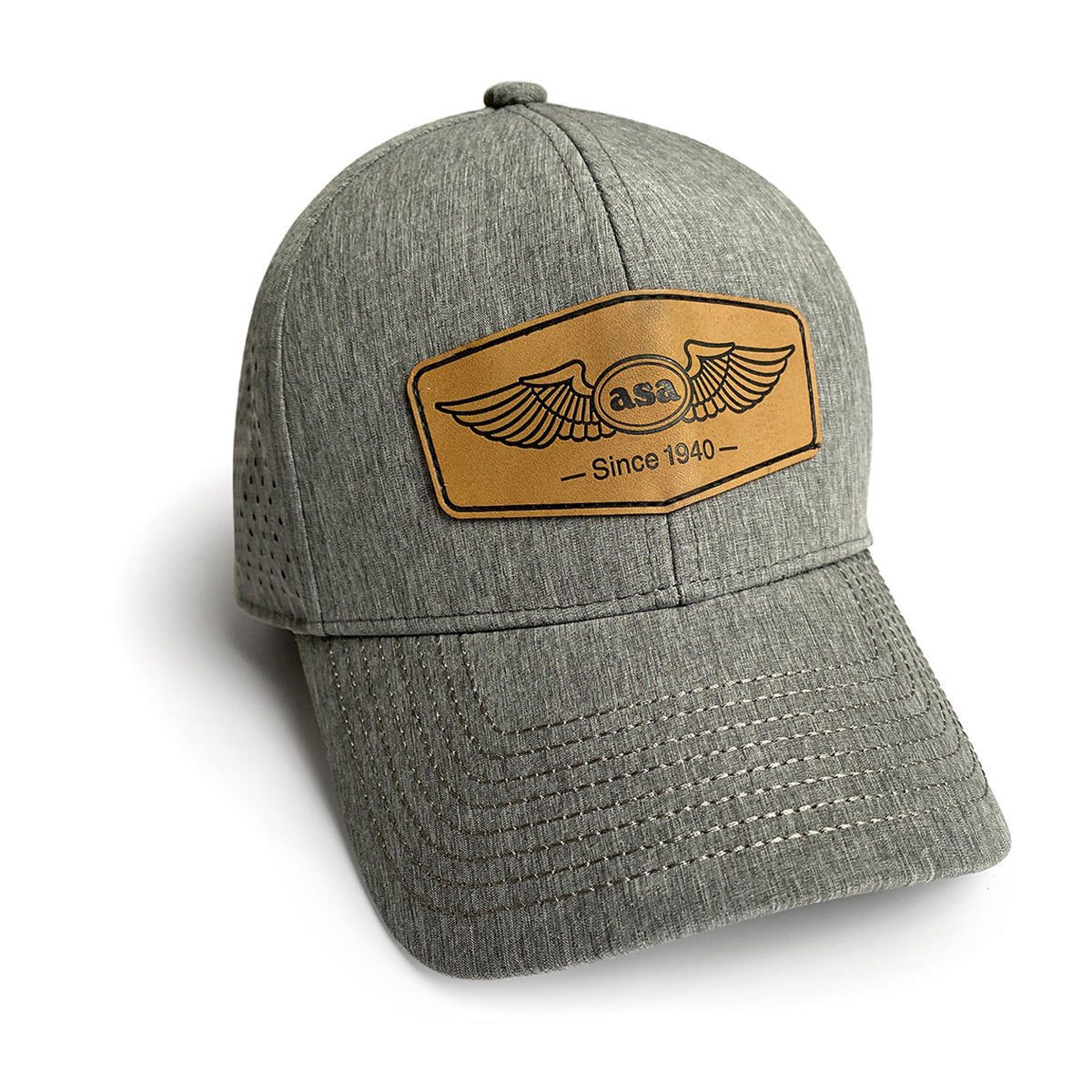 ASA Snapback Leather Patch Hat | Stylish & Water-Resistant Aviation Cap ...