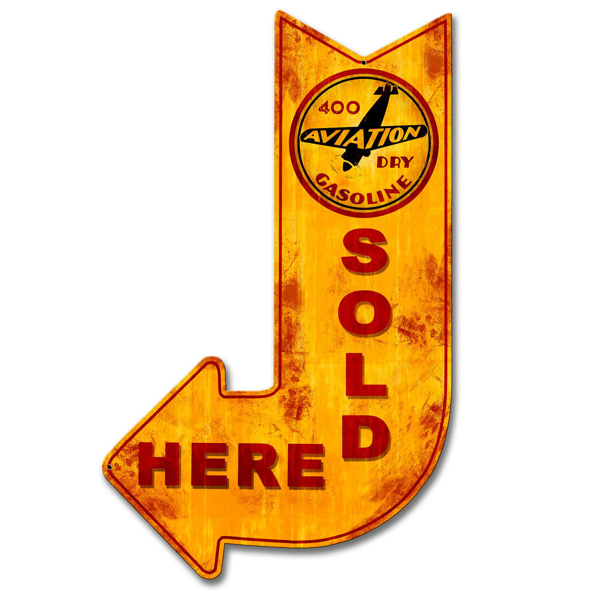 400 Aviation Dry Sold Here Arrow Plasma Cut sign – Pilots HQ LLC.