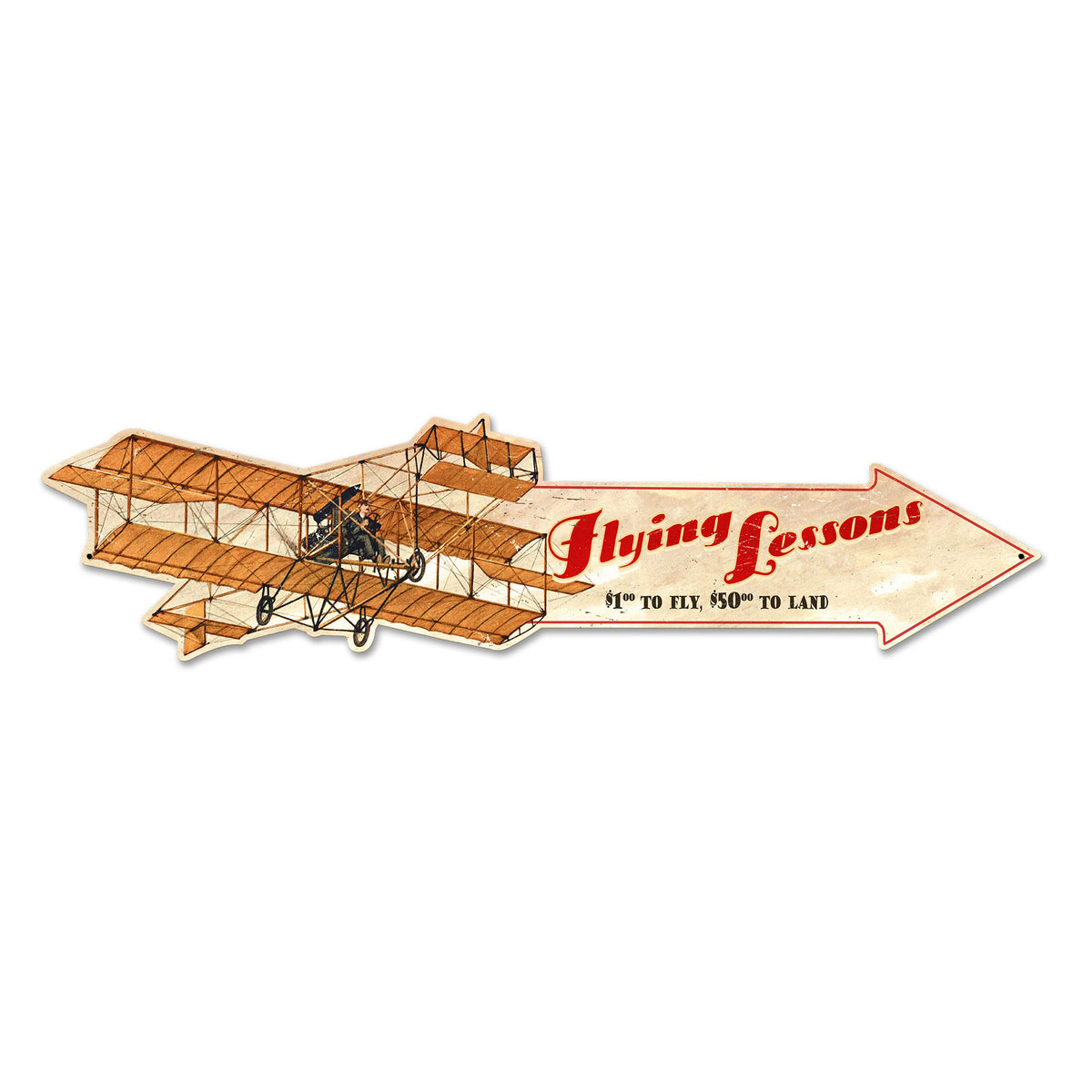 Flying Lessons Plane Arrow Plasma Cut Sign – Pilots HQ LLC.