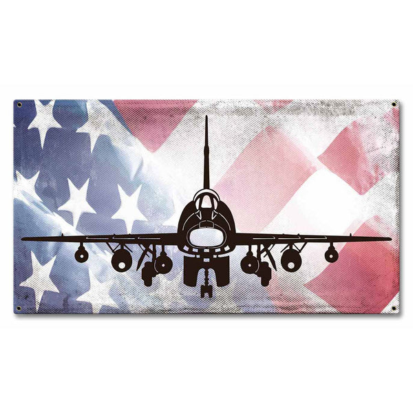 Super Sabre American Flag Plasma Cut Sign – Pilots HQ LLC.