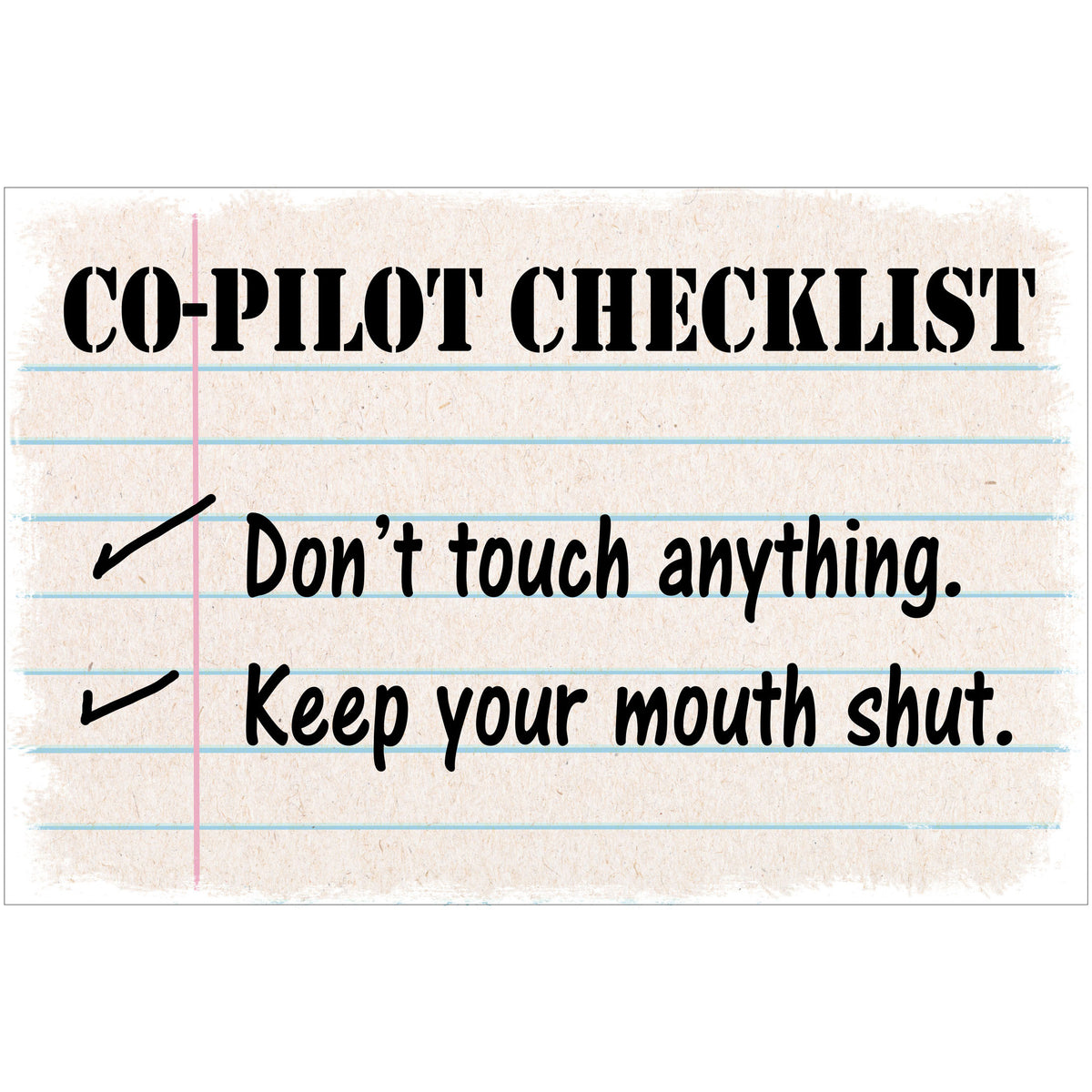 Airplane Checklist Sign – Pilots HQ LLC.