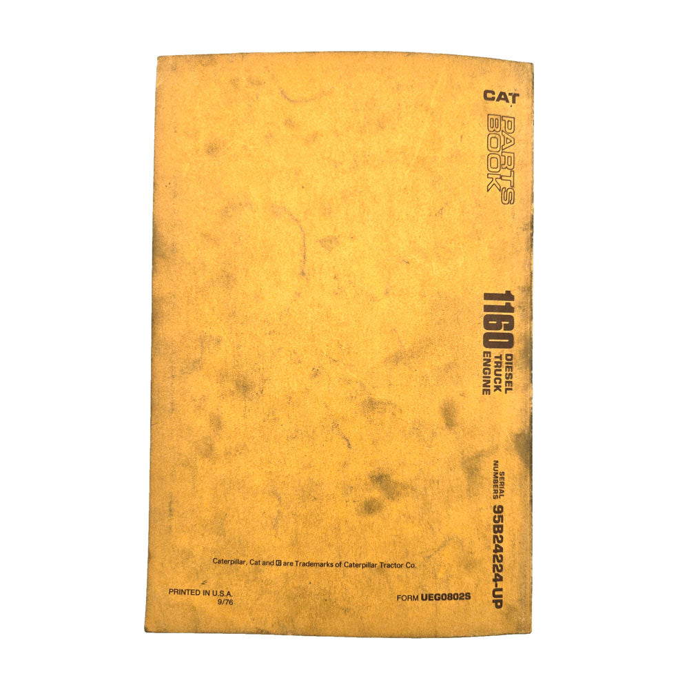 CAT Caterpillar 1160 Truck Engine Parts Book Manual | 95B24224-UP ...
