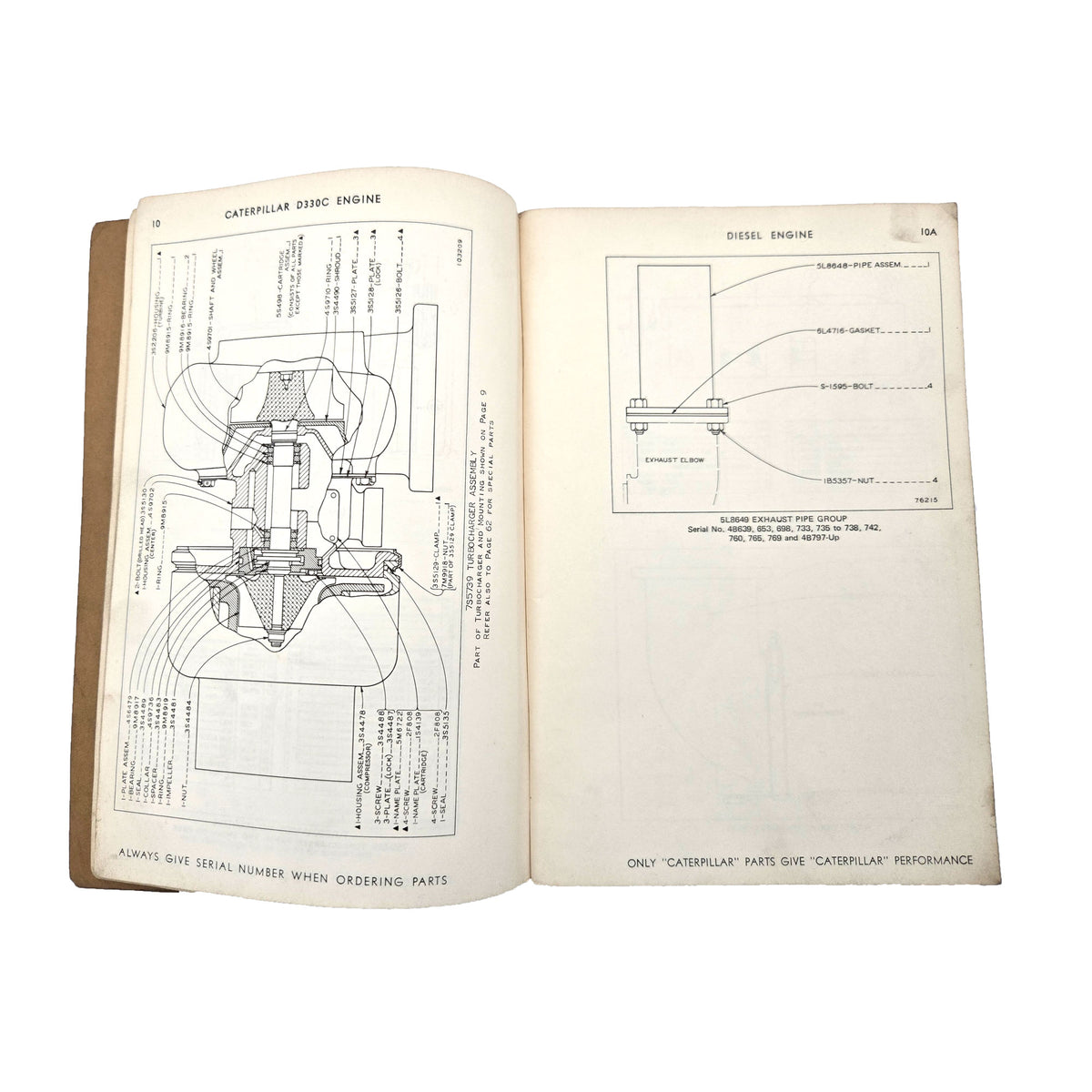 Cat Caterpillar D330C Engine 4B1-UP Parts Book Manual – Pilots HQ LLC.