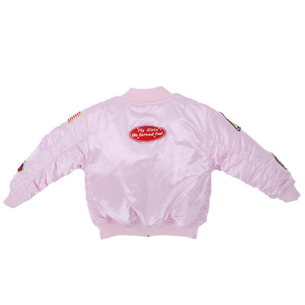Up and Away - Youth MA-1 Flight Jacket (Pink 7-Patch) – Pilots HQ LLC.