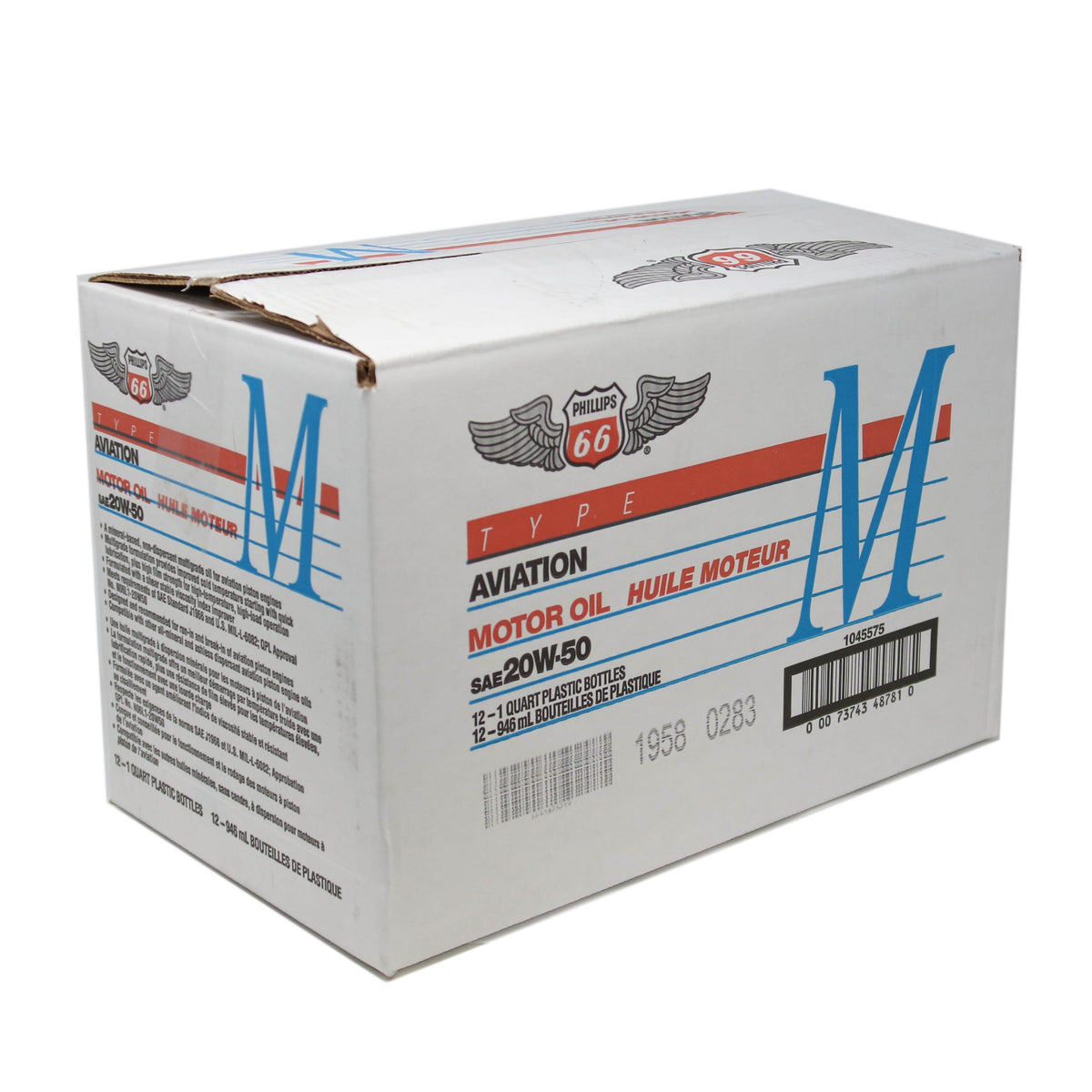 Phillips 66 - Type M 20W-50 Multi Grade Mineral Piston Engine Aircraft ...