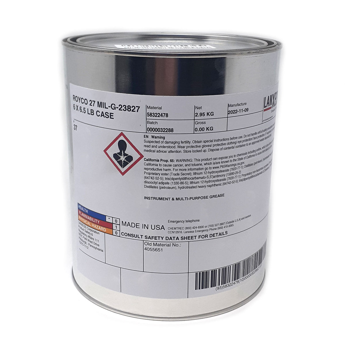 Royco - 27 Multi-Purpose Aircraft Grease - 6.5lb | MIL-PRF-23827 ...