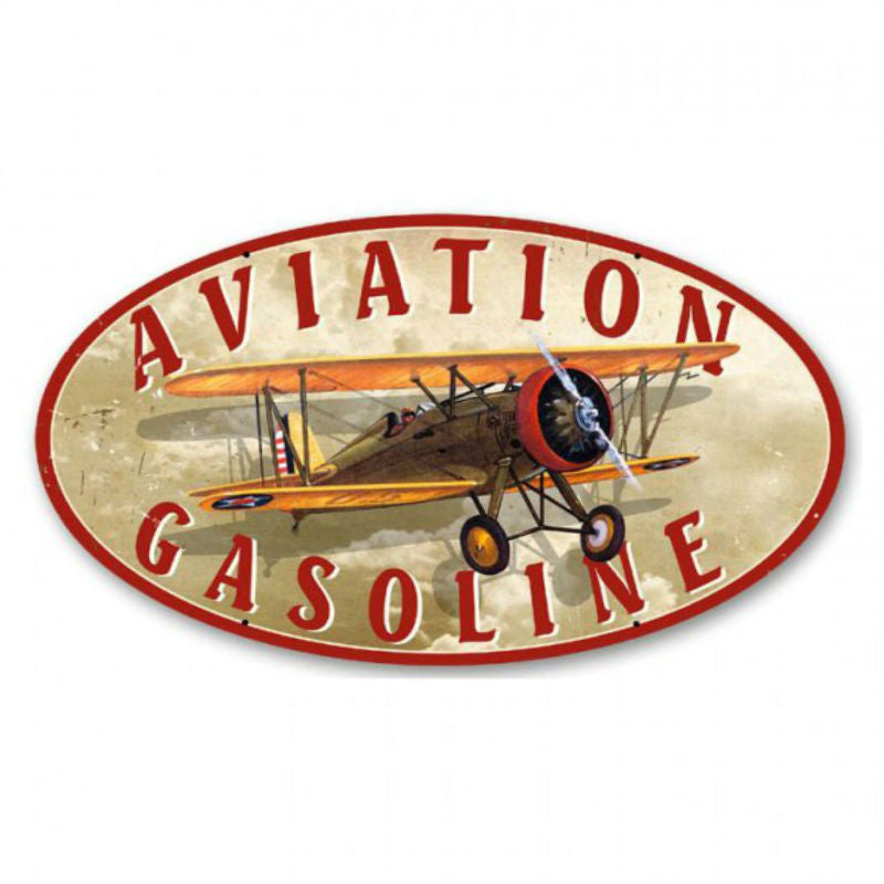 Vintage Signs - Aviation Gasoline 14in x 24in | OS001 – Pilots HQ LLC.