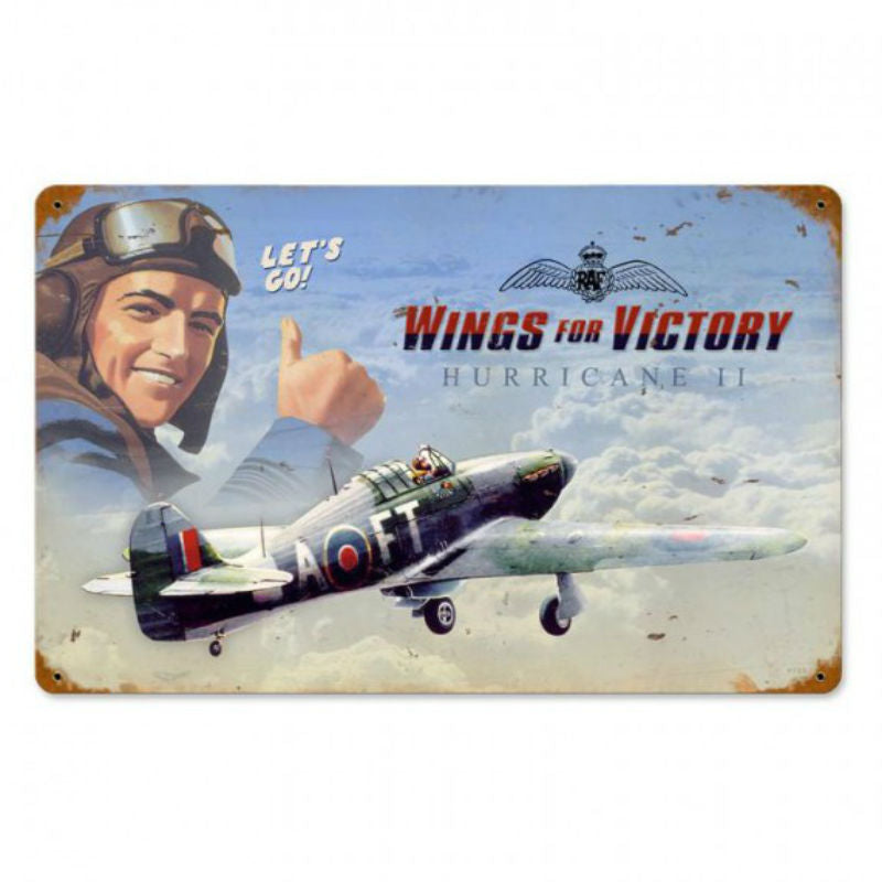 Vintage Signs - Wings For Victory 18in x 12in | V723 – Pilots HQ LLC.