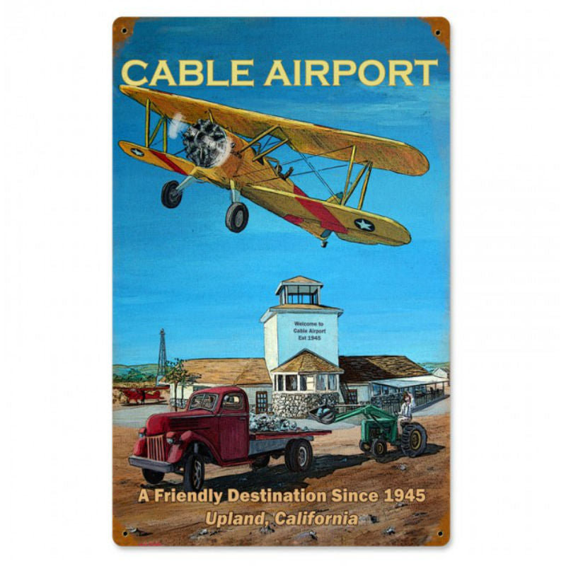 Vintage Signs - Cable Airport 12in x 18in | VG006 – Pilots HQ LLC.